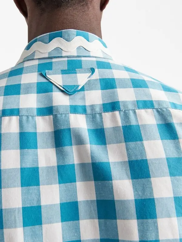 Prada Gingham-check Cotton Shirt - White