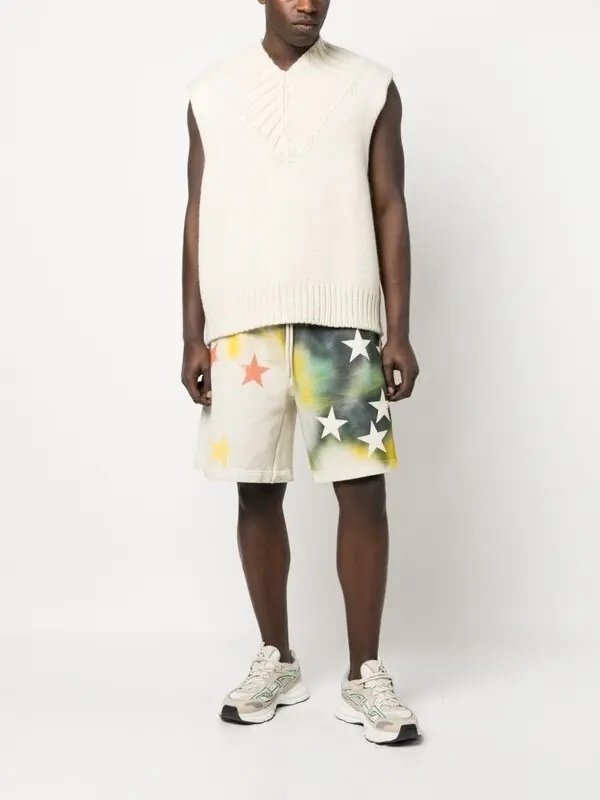 Palm Angels Star Sprayed Track Shorts - Neutrals
