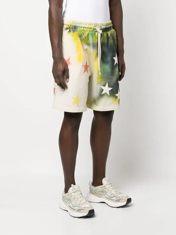 Palm Angels Star Sprayed Track Shorts - Neutrals
