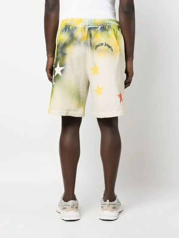 Palm Angels Star Sprayed Track Shorts - Neutrals