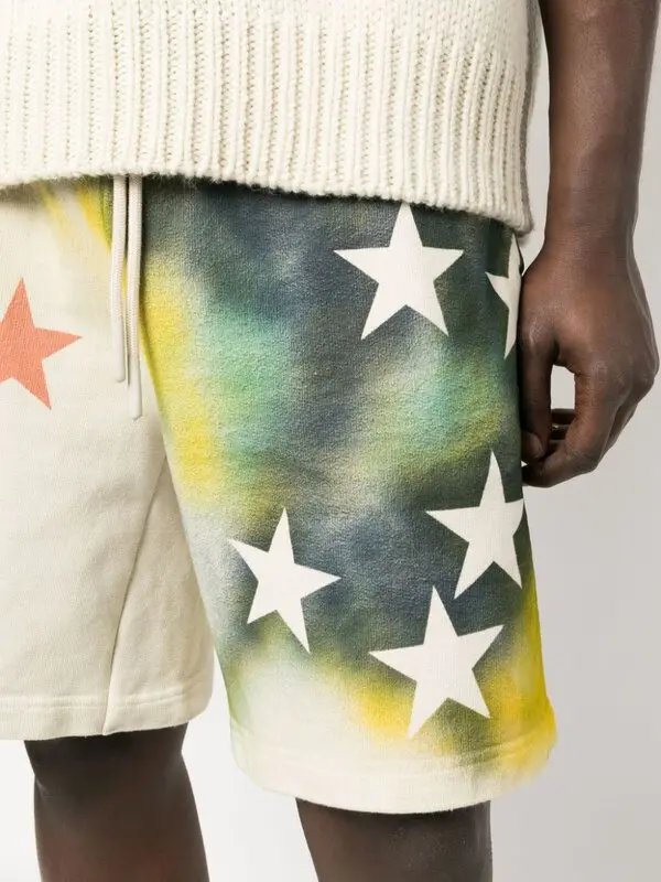 Palm Angels Star Sprayed Track Shorts - Neutrals