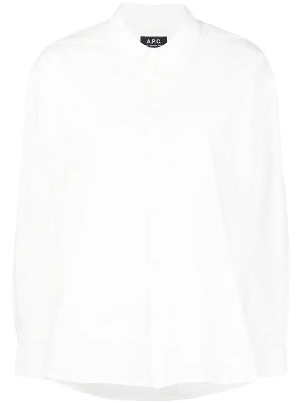 A.p.c. Boyfriend Logo-embroidered Shirt - White