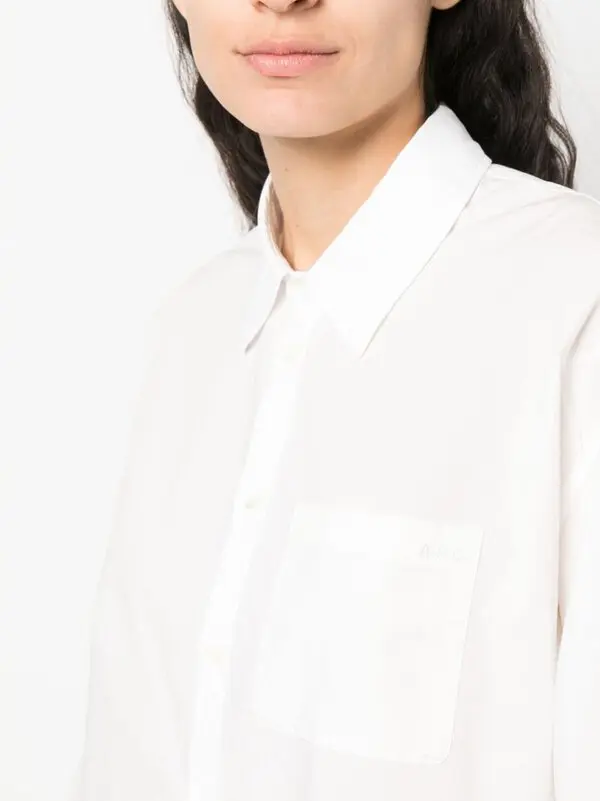 A.p.c. Boyfriend Logo-embroidered Shirt - White