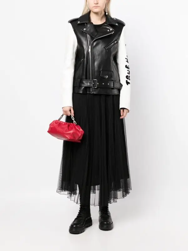 BLACK COMME DES GARÇONS Contrasting-sleeves Biker Jacket