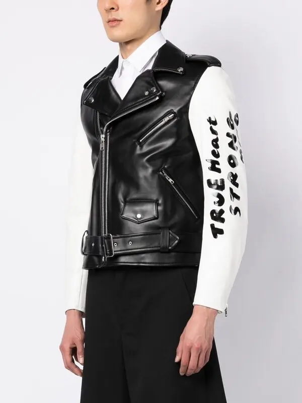 BLACK COMME DES GARÇONS Contrasting-sleeves Biker Jacket