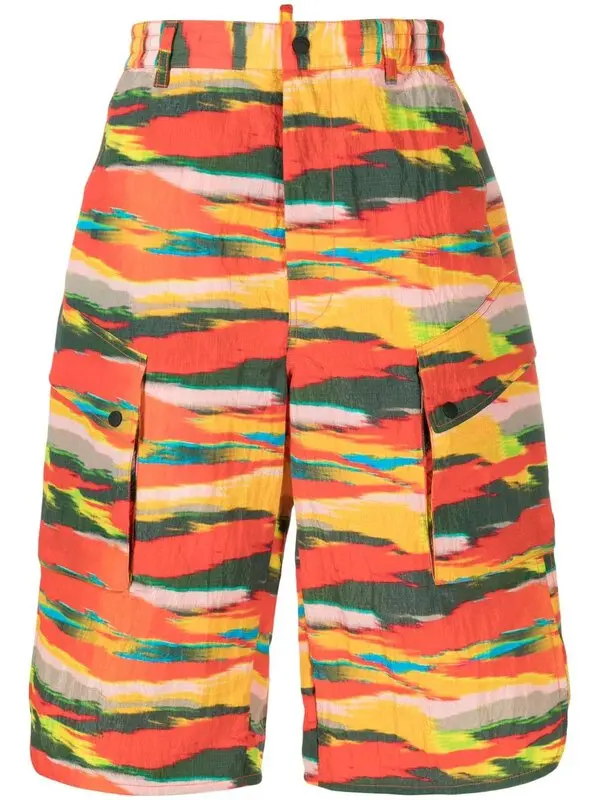 Dsquared2 Abstract-print Cargo Shorts