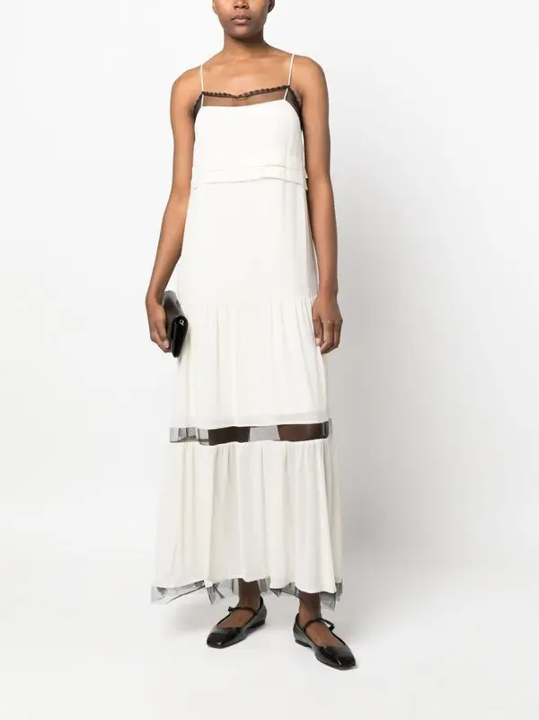 TWINSET Tulle-panel Long Dress
