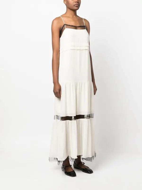 TWINSET Tulle-panel Long Dress