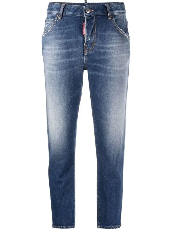 Dsquared2 Distressed Cropped Jeans - Blue