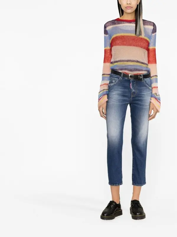 Dsquared2 Distressed Cropped Jeans - Blue