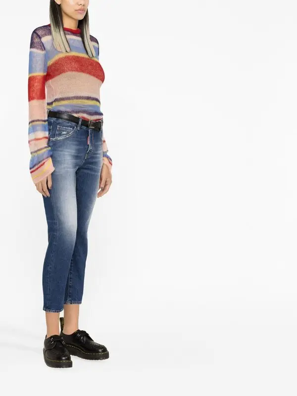 Dsquared2 Distressed Cropped Jeans - Blue