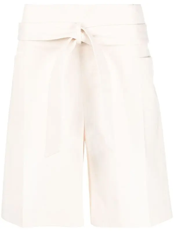 TOTEME Belted High-waist Shorts - Neutrals