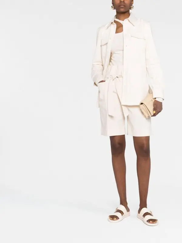 TOTEME Belted High-waist Shorts - Neutrals