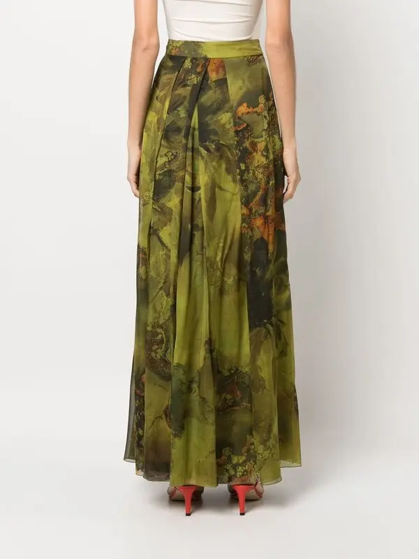 Alberta Ferretti Graphic-print Ankle-length Skirt