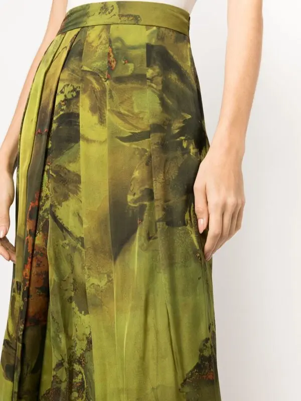Alberta Ferretti Graphic-print Ankle-length Skirt