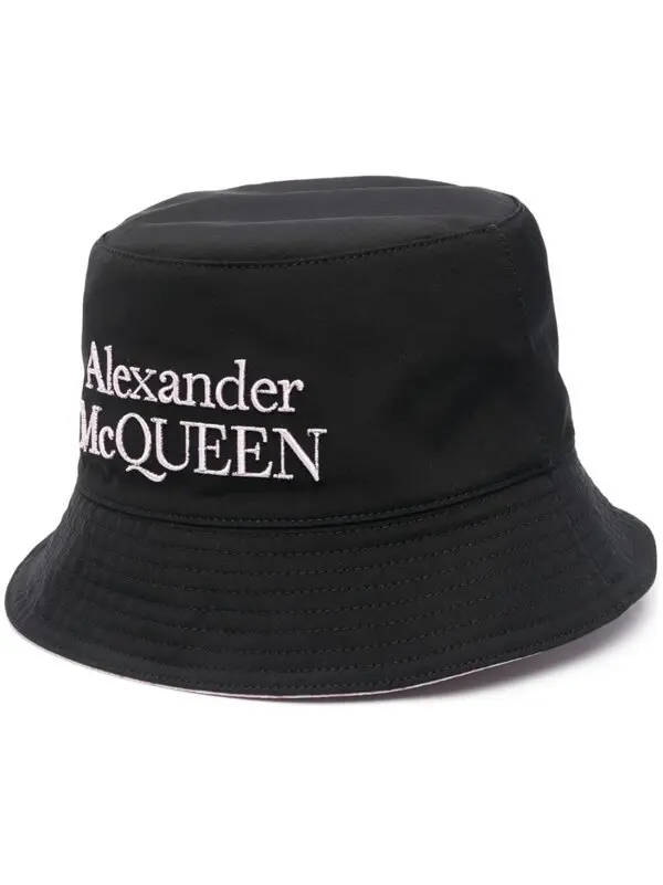 Alexander McQueen Embroidered Logo Bucket Hat - Black