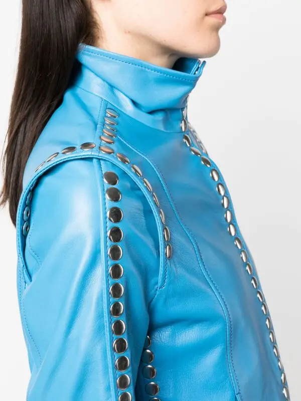 DANCASSAB Elvis Stud-detailing Leather Jacket