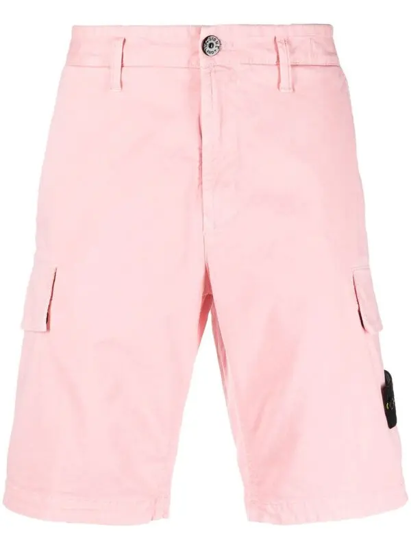 Stone Island Logo-patch Bermuda Shorts - Pink