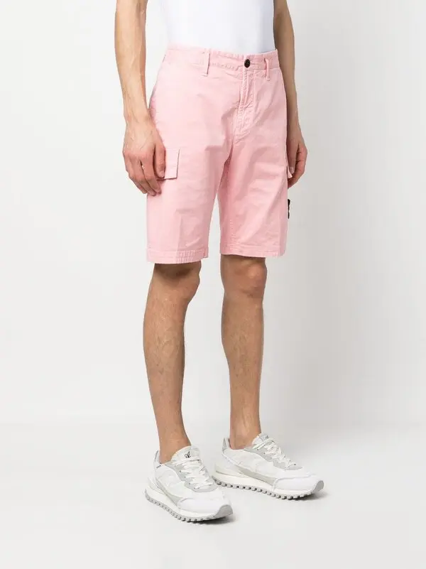 Stone Island Logo-patch Bermuda Shorts - Pink