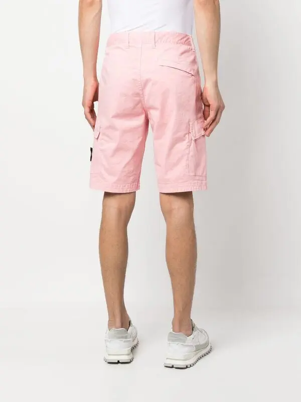 Stone Island Logo-patch Bermuda Shorts - Pink