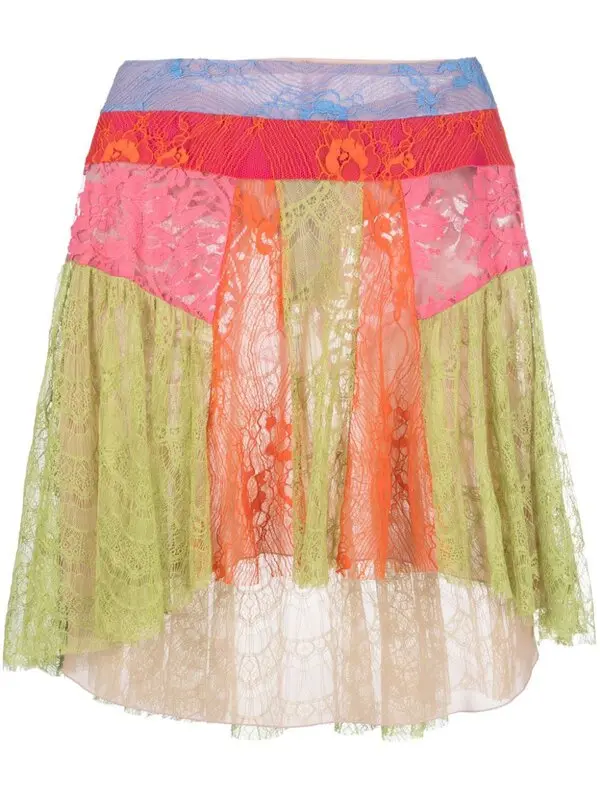 Dsquared2 Chantilly-lace Asymmetric Skirt - Green
