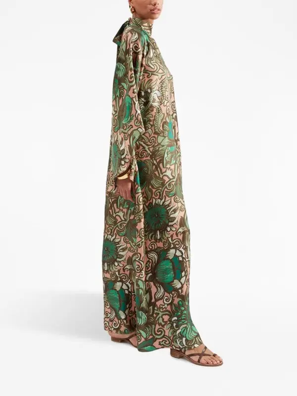 La DoubleJ Magnifico Floral-print Maxi Dress - Neutrals