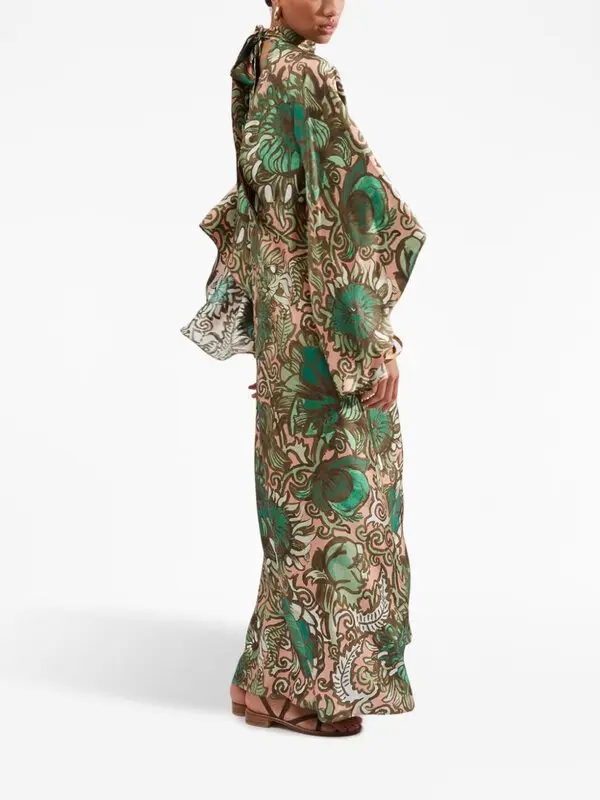La DoubleJ Magnifico Floral-print Maxi Dress - Neutrals
