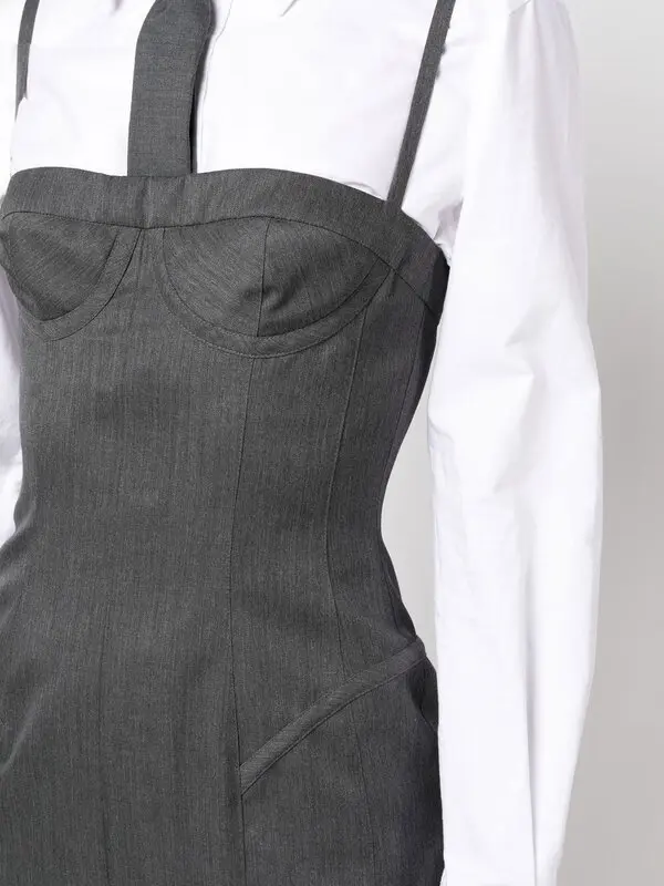 Thom Browne Corset-style Wool Pencil Dress