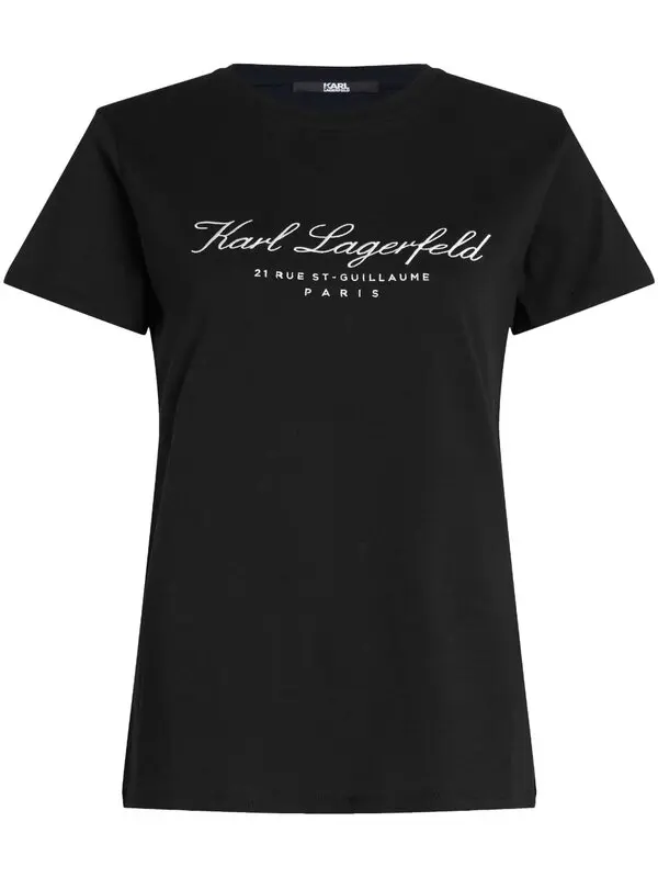 Karl Lagerfeld Hotel Karl Embroidered-logo T-shirt - Black