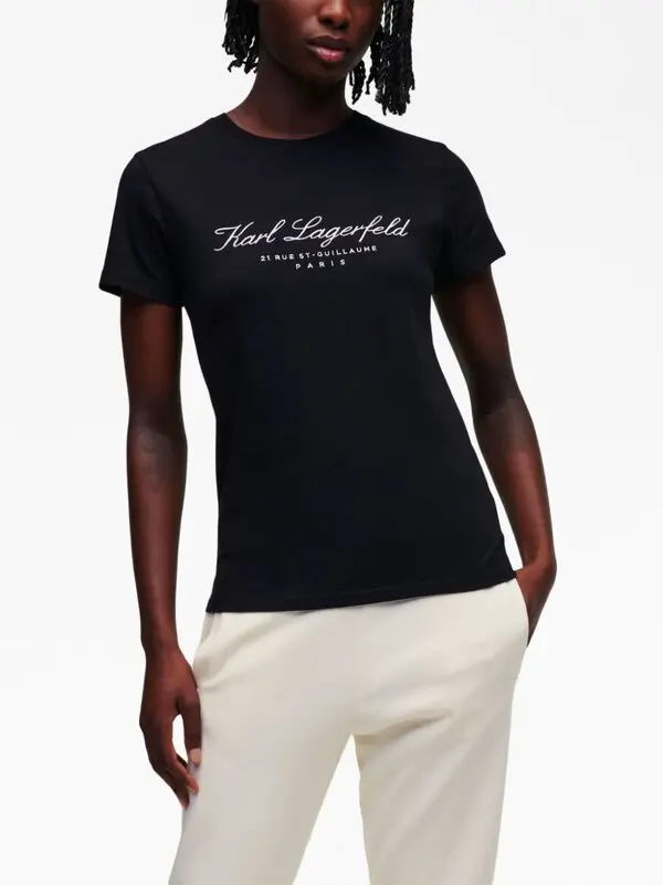 Karl Lagerfeld Hotel Karl Embroidered-logo T-shirt