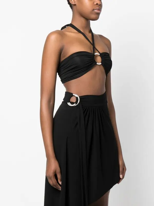 Alexandre Vauthier Embellished Ring Halterneck Crop Top