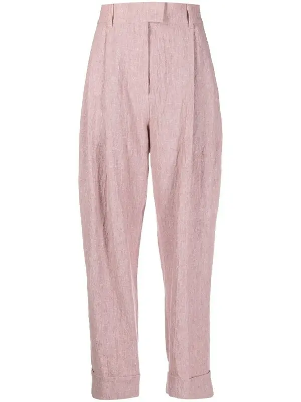 Brunello Cucinelli High-waist Straight-leg Trousers - Pink