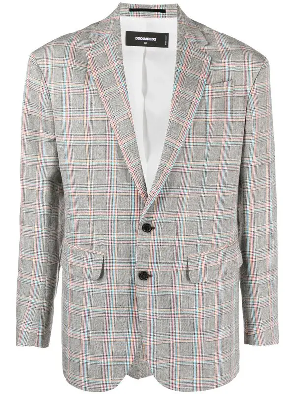 Dsquared2 Plaid-pattern Single-breasted Blazer - Black