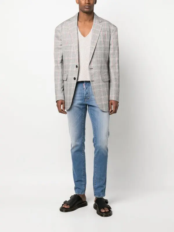 Dsquared2 Plaid-pattern Single-breasted Blazer