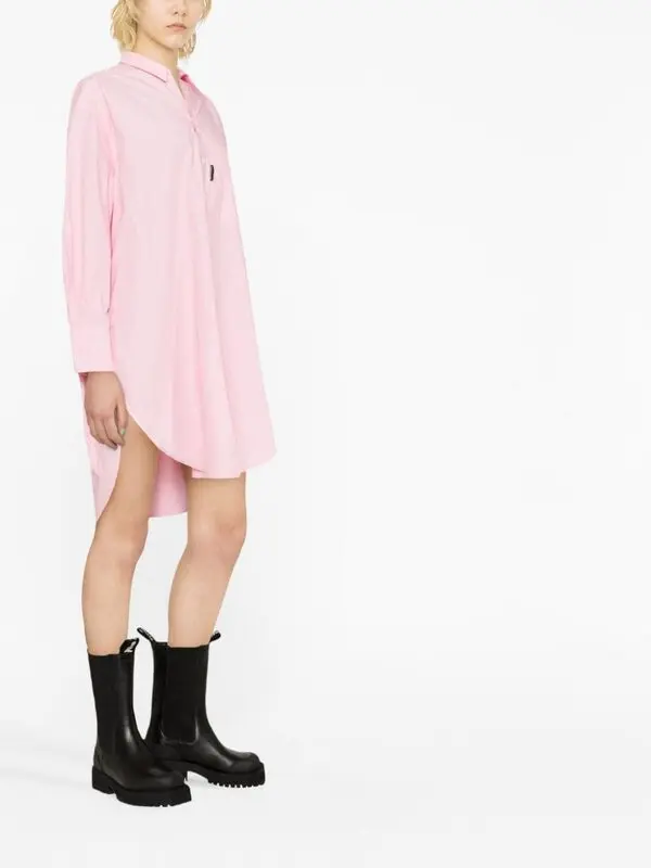 Palm Angels Long-sleeve Shirt Dress - Pink