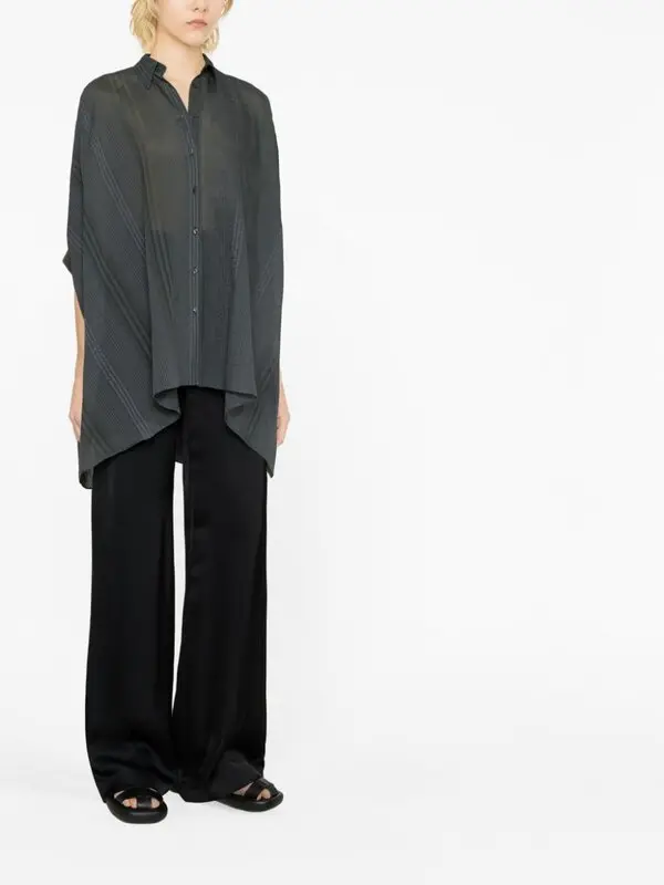 Brunello Cucinelli Striped Draped Shirt - Grey