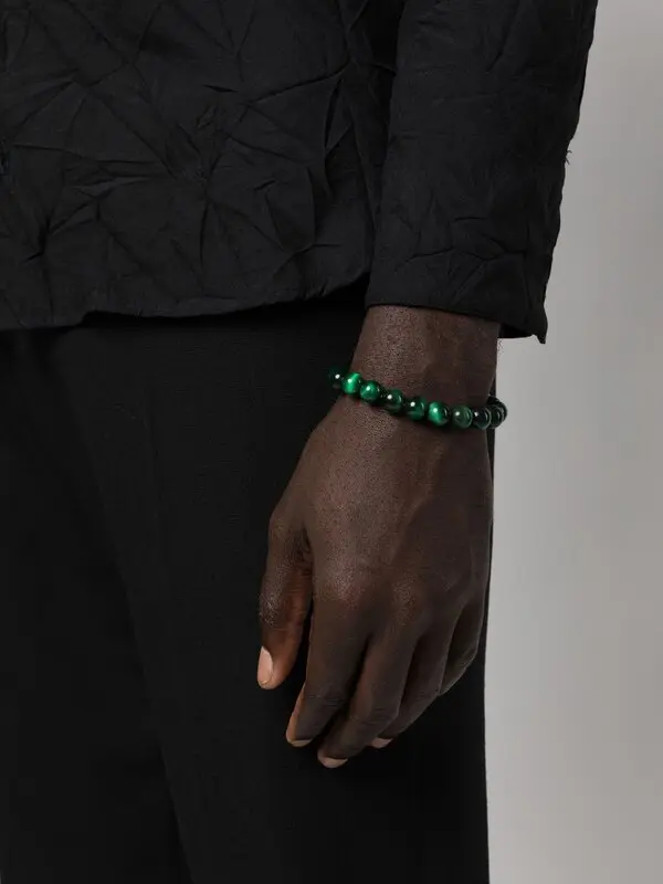 Emanuele Bicocchi Tiger Eye Beaded Bracelet - Green