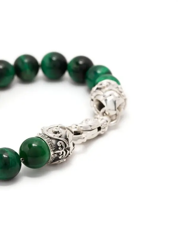 Emanuele Bicocchi Tiger Eye Beaded Bracelet - Green