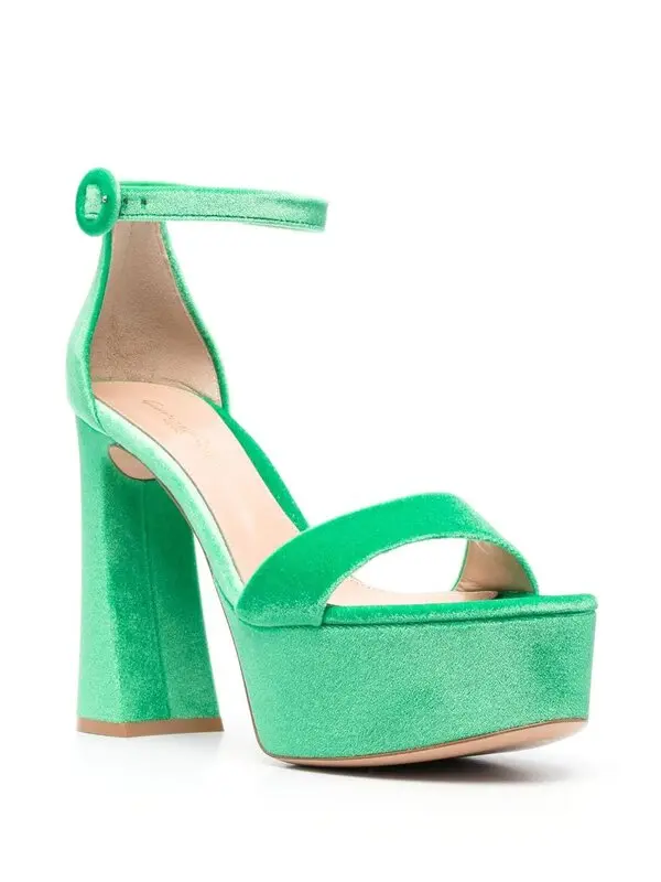 GIANVITO ROSSI Holly 125mm Chenille Sandals - Green