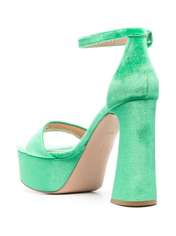 GIANVITO ROSSI Holly 125mm Chenille Sandals - Green