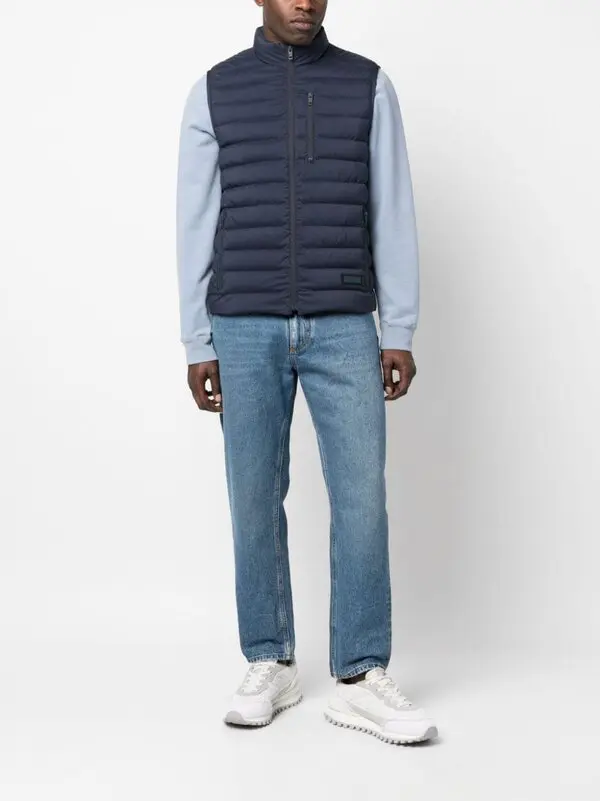 FAY High-neck Padded Gilet - Blue