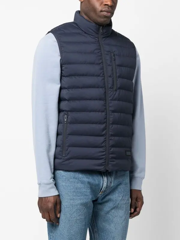 FAY High-neck Padded Gilet - Blue