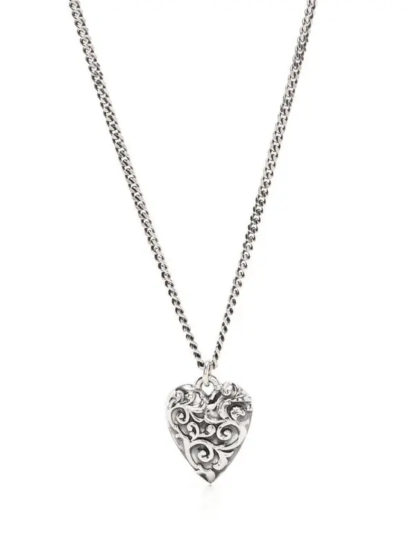 Emanuele Bicocchi Arabesque Heart Pendant Necklace - Silver