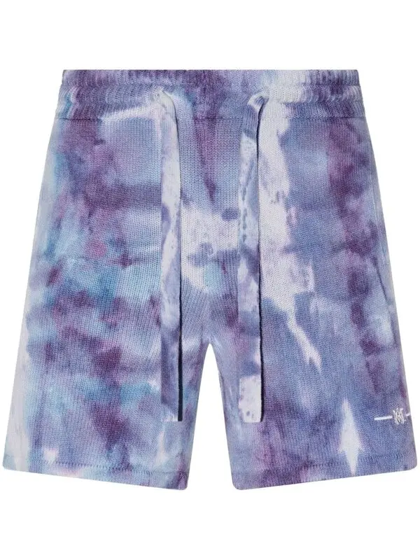 Amiri Tie-dye Knitted Shorts - Purple