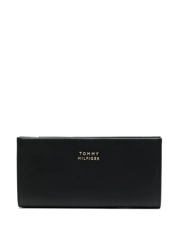 Tommy Hilfiger Logo-plaque Leather Wallet - Black