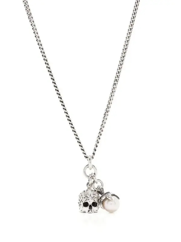 Emanuele Bicocchi Skull Pendant Necklace - Silver