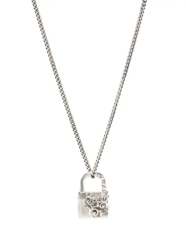 Emanuele Bicocchi Arabesque Padlock Necklace - Silver