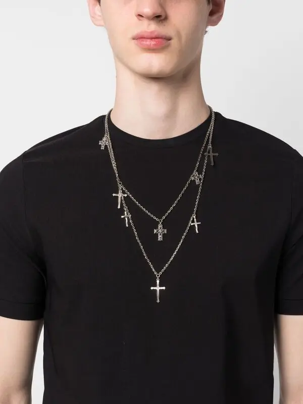 Emanuele Bicocchi Crosses Double Chain Necklace