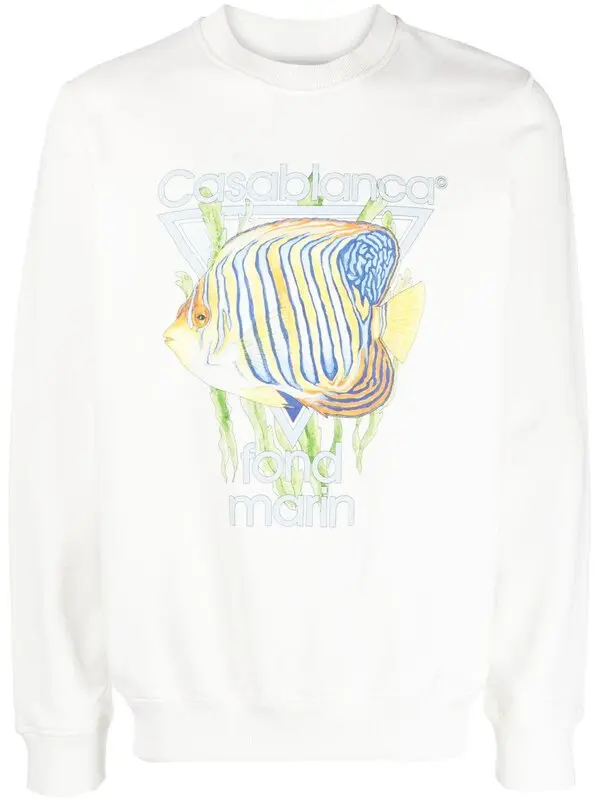 Casablanca Fond Marin Printed Sweatshirt - White