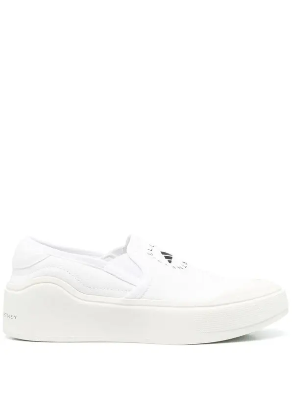 Adidas By Stella McCartney Logo-print Slip-on Sneakers - White